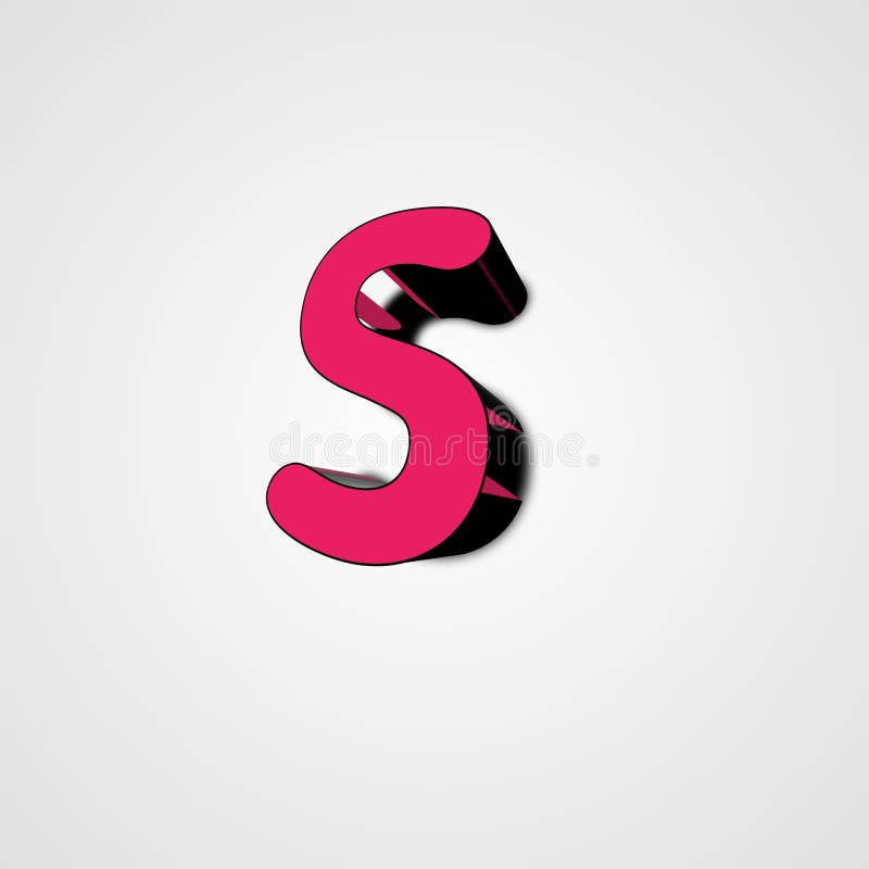 Dynamic Pink Letter S Vector Illustration for Creative Artistic Concept ...