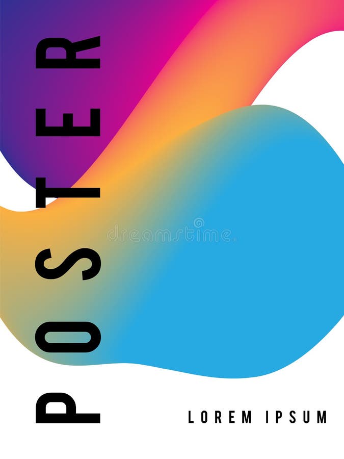 Fluid Poster in Colorful Modern Style with Abstract Elements. Template ...