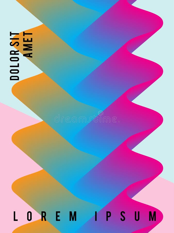 Fluid Poster and Cover in Colorful Minimal Modern Style with Abstract ...