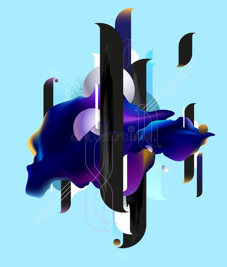 Fluid Poster Design. Abstract Color Template Stock Vector ...