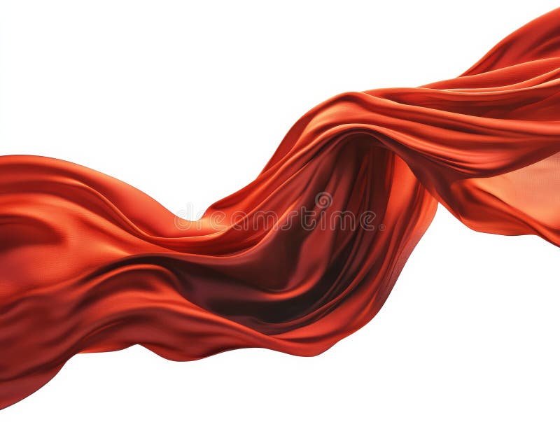 Fluid Red Silk Drape 3D Render, Abstract Flowing Fabric, Luxurious ...