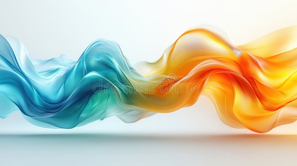 A Fluid Ribbon Like Shape Flows Gracefully in Gradient of Blue and ...