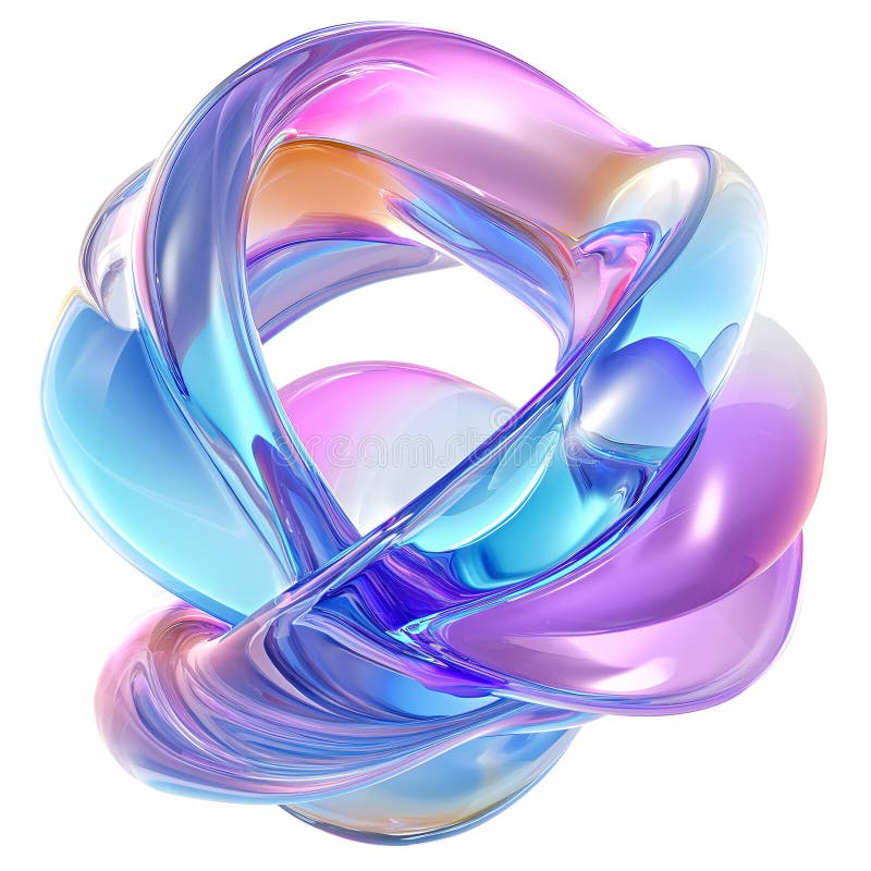Fluid Round 3D Shape of Liquid Splash of Holographic Glass in Motion ...
