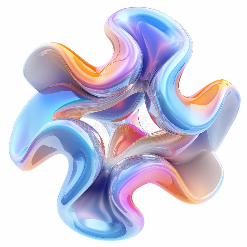 Fluid Round 3D Shape of Liquid Splash of Holographic Glass in Motion ...