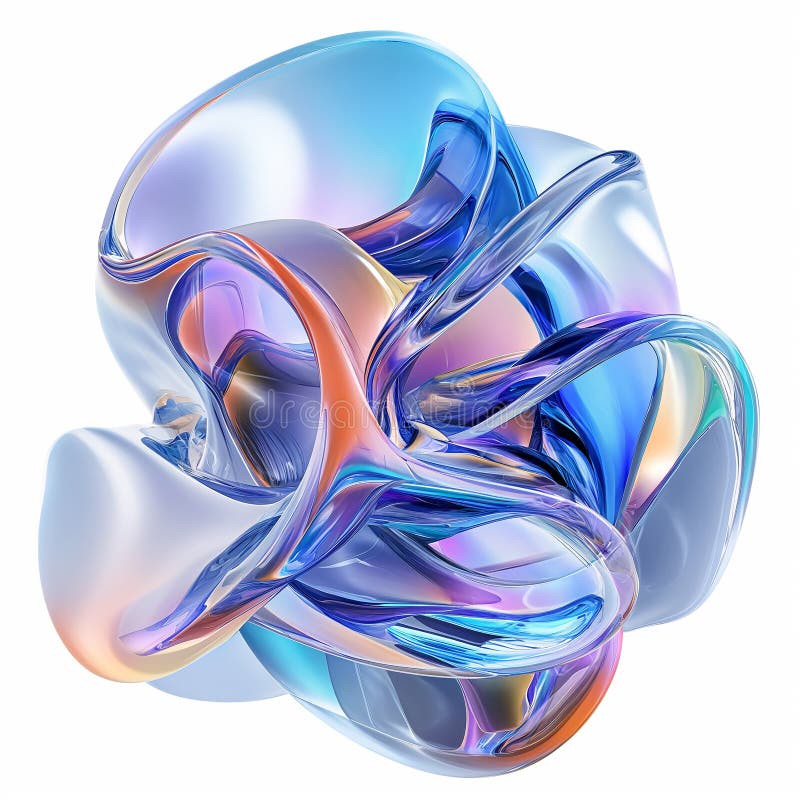Fluid Round 3D Shape of Liquid Splash of Holographic Glass in Motion ...