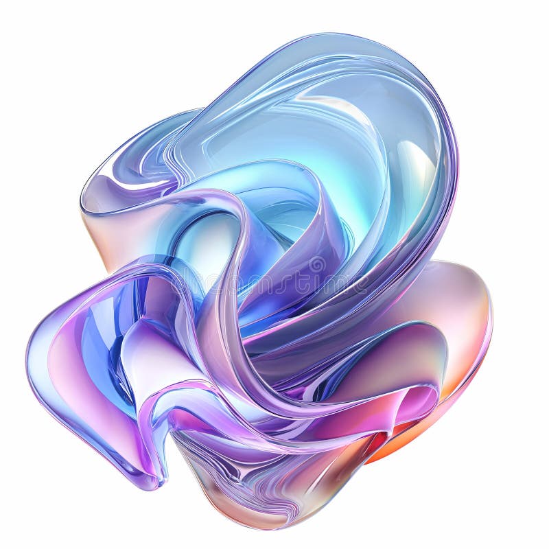 Fluid Round 3D Shape of Liquid Splash of Holographic Glass in Motion ...