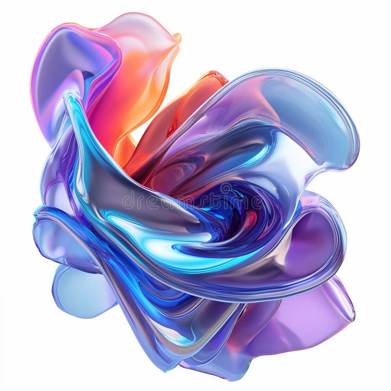 Fluid Round 3D Shape of Liquid Splash of Holographic Glass in Motion ...