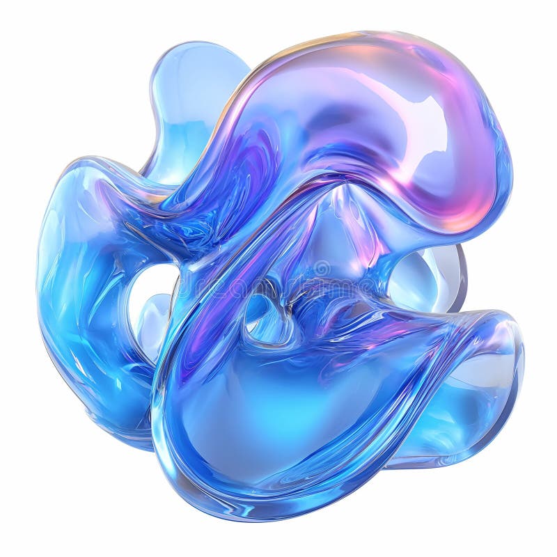 Fluid Round 3D Shape of Liquid Splash of Holographic Glass in Motion ...