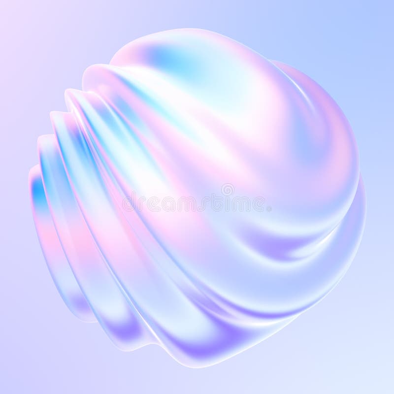 Fluid Shape Design Element with Waves and Ripples in Holographic Colors ...