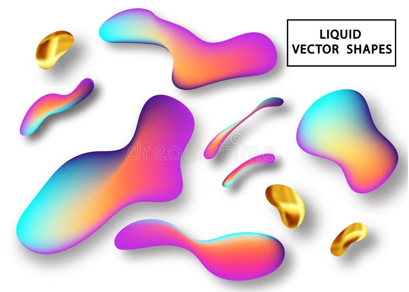Fluid Shape Layout Isolated Template. Fluid Gradient Elements. Colorful ...