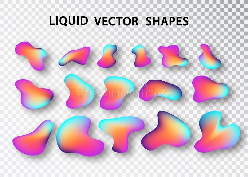 Fluid Shape Layout Isolated Template Set. Colorful Abstract Shapes ...
