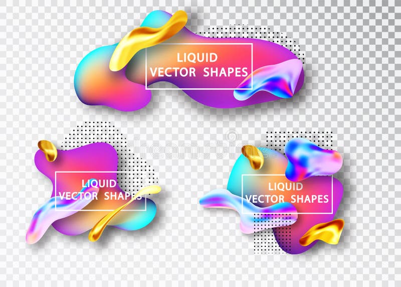 Fluid Shape Layout Isolated Template Set. Colorful Abstract Shapes ... Fluid Shape Layout Isolated Template Set. Colorful Abstract Shapes ...
