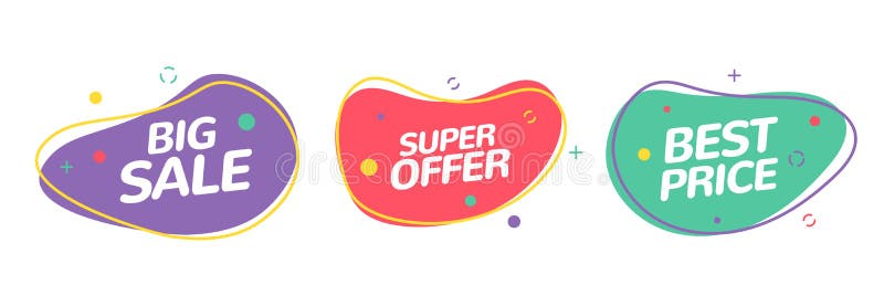 Fluid Shape Sale Element Banner. Vector Best Offer Splash Badge ...