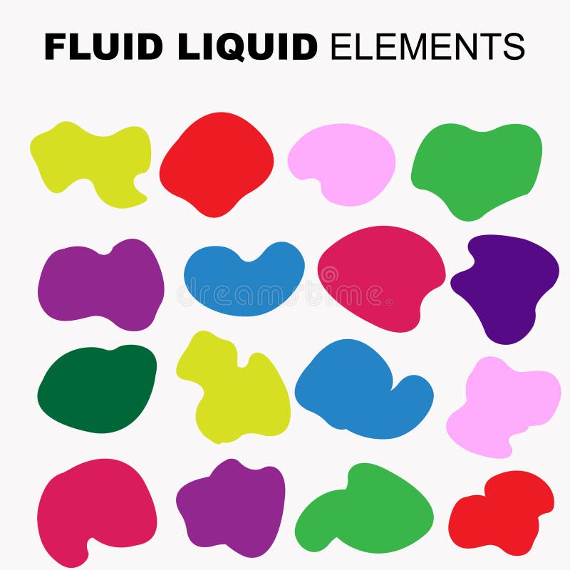 Fluid Shape Vector Set. Gradient Liquid with Neon Colors, Stock Vector ...