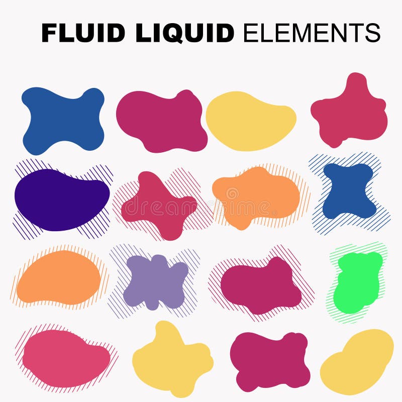 Fluid Shape Vector Set. Gradient Liquid with Neon Colors, Stock Vector ...