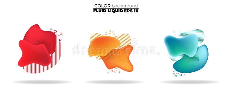 Fluid Shape Vector Set. Gradient Liquid with Neon Colors, Stock Vector ...