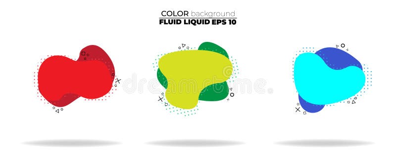 Fluid Shape Vector Set. Gradient Liquid with Neon Colors, Stock Vector ...