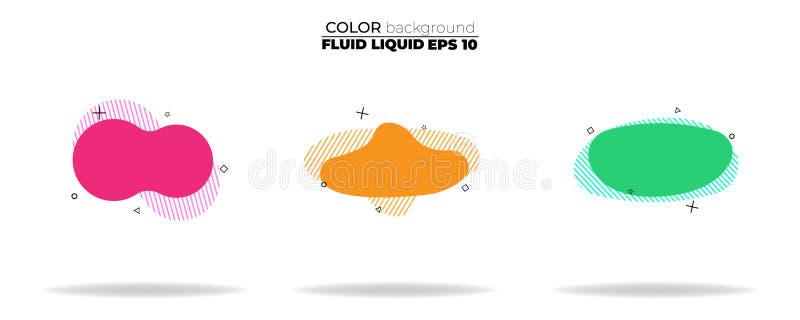 Fluid Shape Vector Set. Gradient Liquid with Neon Colors, Stock Vector ...
