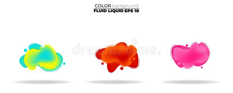 Fluid Shape Vector Set. Gradient Liquid with Neon Colors, Stock Vector ...