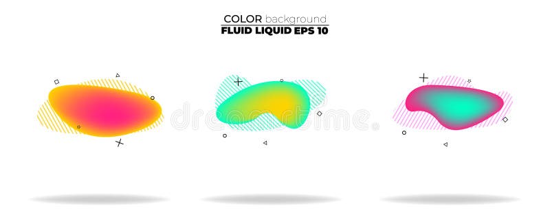 Fluid Shape Vector Set. Gradient Liquid with Neon Colors, Stock Vector ...