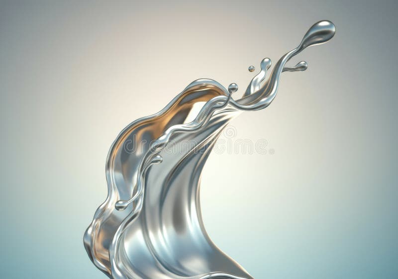 Abstract Silver Liquid Splash Dynamic Flow Reflective Texture Stock ...