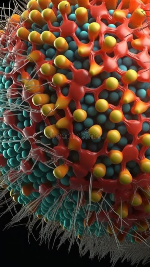 Fluid Simulation of Cell Membrane Proteins in 4K Resolution . Stock ...