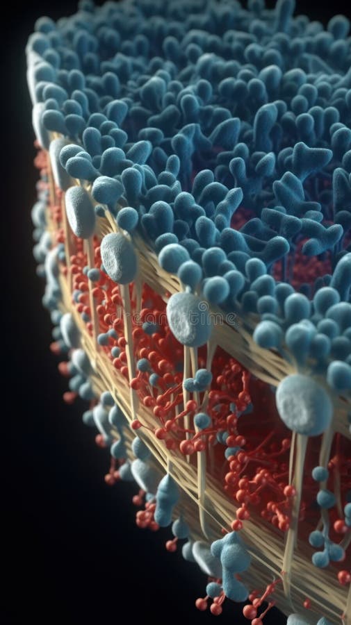 Fluid Simulation of Cell Membrane Proteins in 4K Resolution . Stock ...