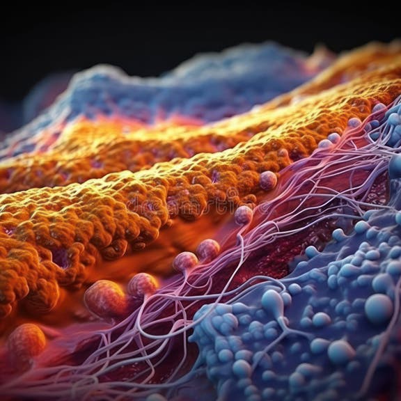 Fluid Simulation of Cell Membrane Proteins in 4K Resolution . Stock ...