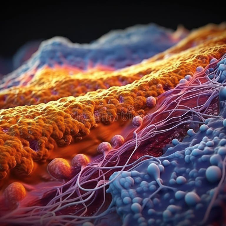 Fluid Simulation of Cell Membrane Proteins in 4K Resolution . Stock ...