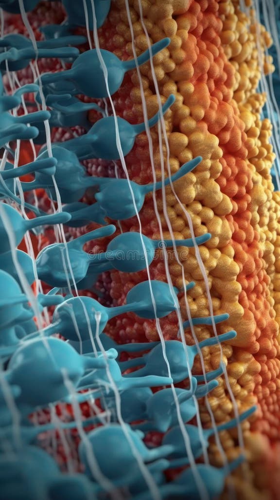 Fluid Simulation of Cell Membrane Proteins in 4K Resolution . Stock ...