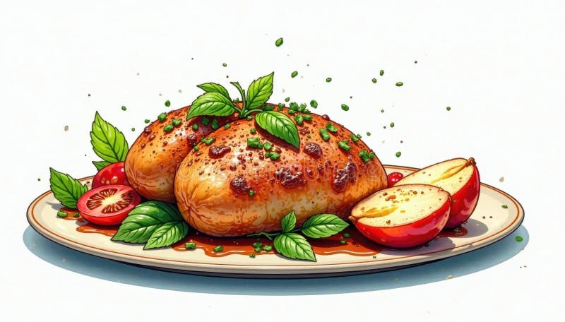 Fluid, Single Line Drawing of Culinary Creation , Food Art, Movement ...