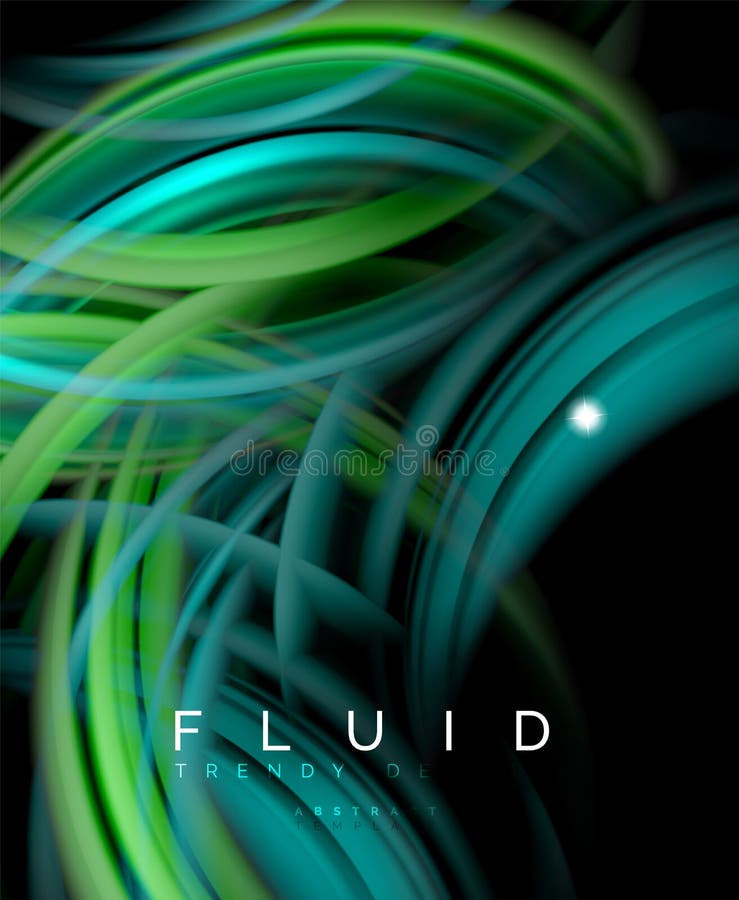 Fluid Smooth Wave Abstract Background, Flowing Glowing Color Motion ...