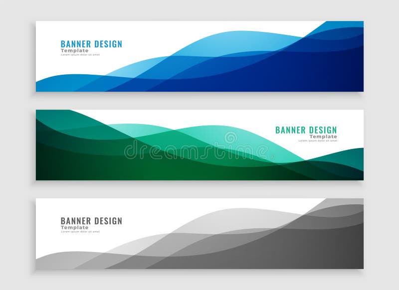 Fluid Style Horizontal Website Backdrop Banner Template in Set Stock ...