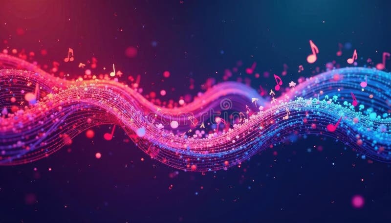 Fluid, Swirling Musical Notes Forming a Wave Like Pattern , Swirl ...