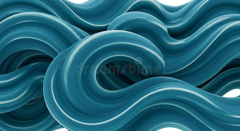 Fluid Teal Ribbons Abstract Background Pattern, Artistic Smooth Flowing ...