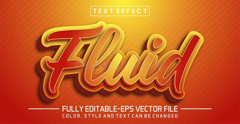 Fluid Text Editable Style Effect. 3d Text Concept Stock Vector - Illustration of effect, fluid ...