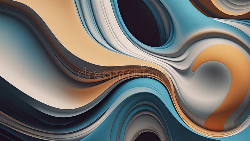 Fluid Transformation of Abstract Shapes in Harmonious Colors Creating Dynamic Movement and Depth ...