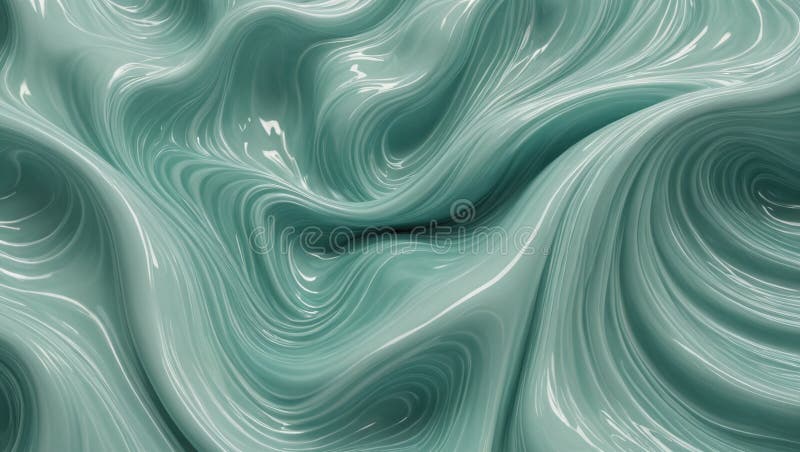 Fluid Translucent Waves in Mint Green and Aqua Abstract Organic Texture ...