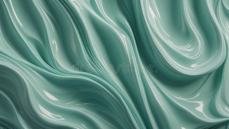 Fluid Translucent Waves in Mint Green and Aqua Abstract Organic Texture ...