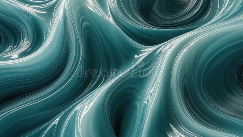 Fluid Translucent Waves in Teal and Cerulean Abstract Organic Texture ...