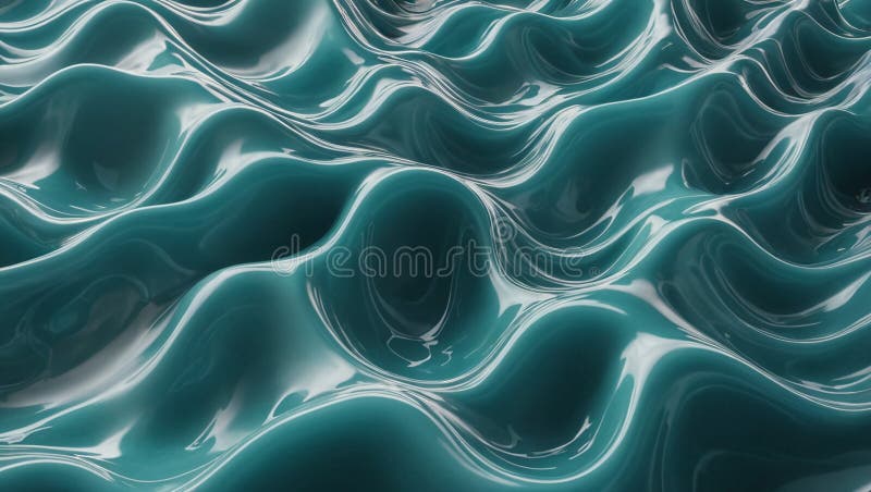 Fluid Translucent Waves in Teal and Cerulean Abstract Organic Texture ...