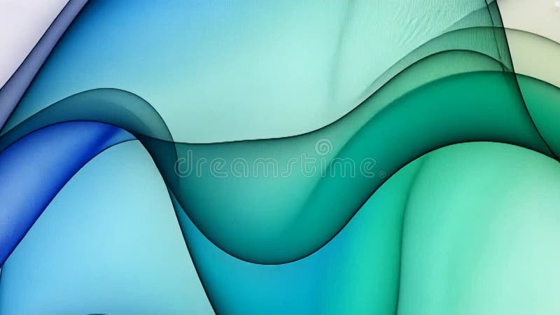 Abstract Wave Pattern with Flowing Turquoise Gradients and Thin ...