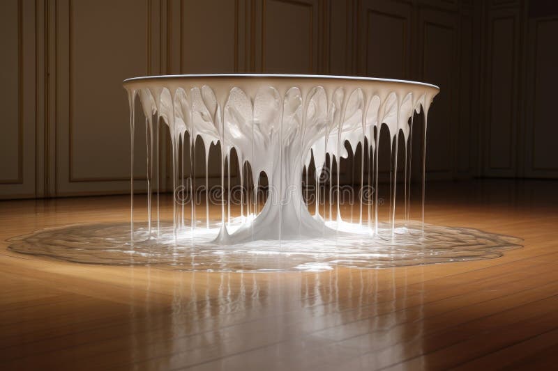 Fluid Water-based Installation with Droplet Effects Stock Photo - Image ...