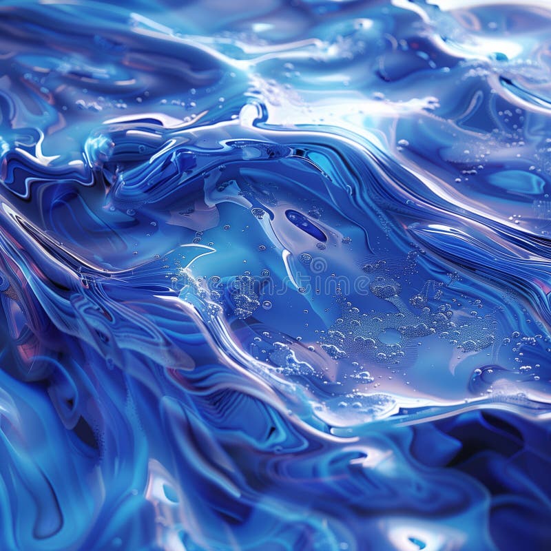 Fluid Water Ripple with Biomorphic Reflections Stock Illustration ...