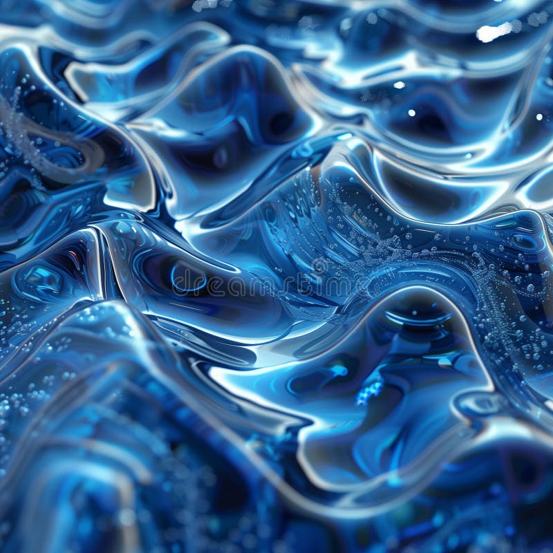 Fluid Water Ripple with Biomorphic Reflections Stock Illustration ...