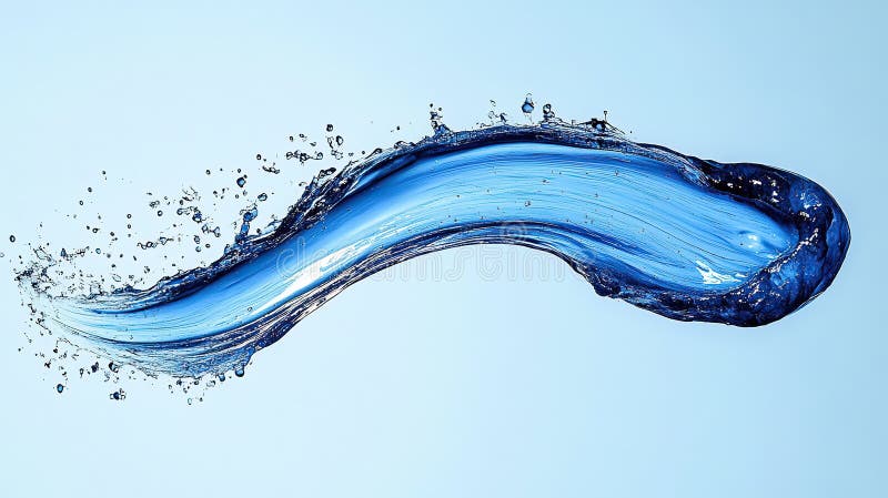 Fluid Water Splash, Elegant Curve Stock Illustration - Illustration of ...