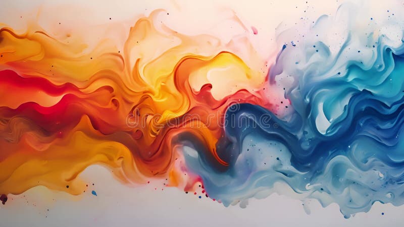 Fluid Watercolor Textures Swirl in Captivating Animated Patterns. Stock ...