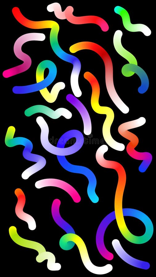 Fluid Wave Elements of Colorful Squiggly Designs.Vector Graphic Pattern ...