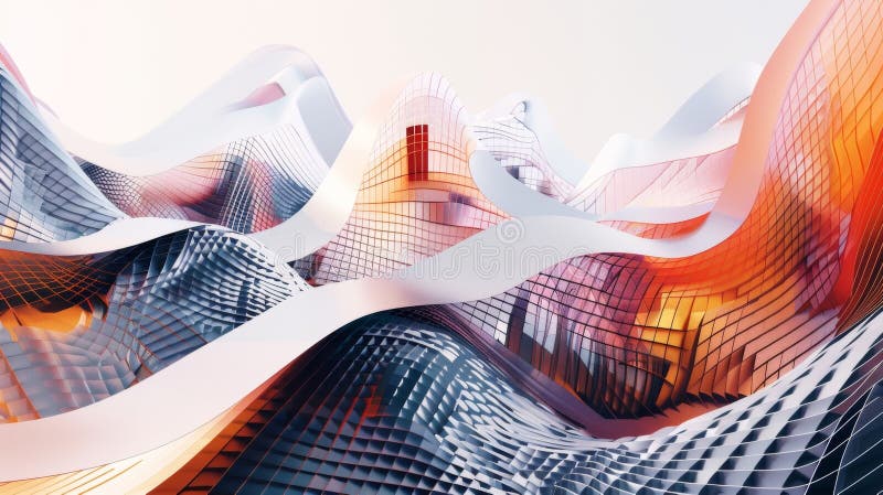 A Fluid Wave of Geometric Shapes in Varying Sizes and Colors Capturing ...