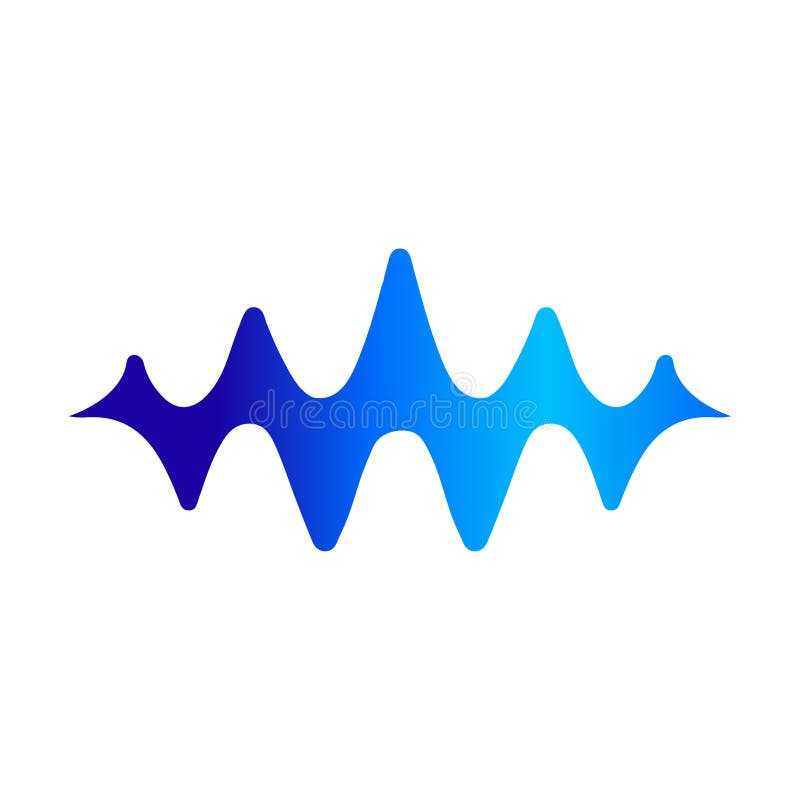 Abstract Blue Color Waveform Visualization on a White Background. Stock ...